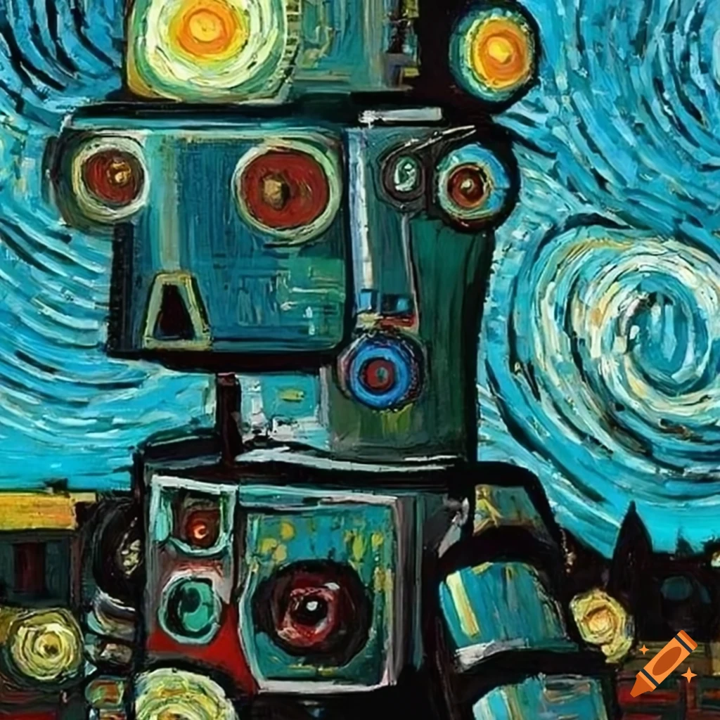 Robot by van gogh on Craiyon