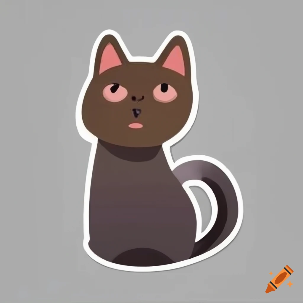 Single cat sticker on a white background