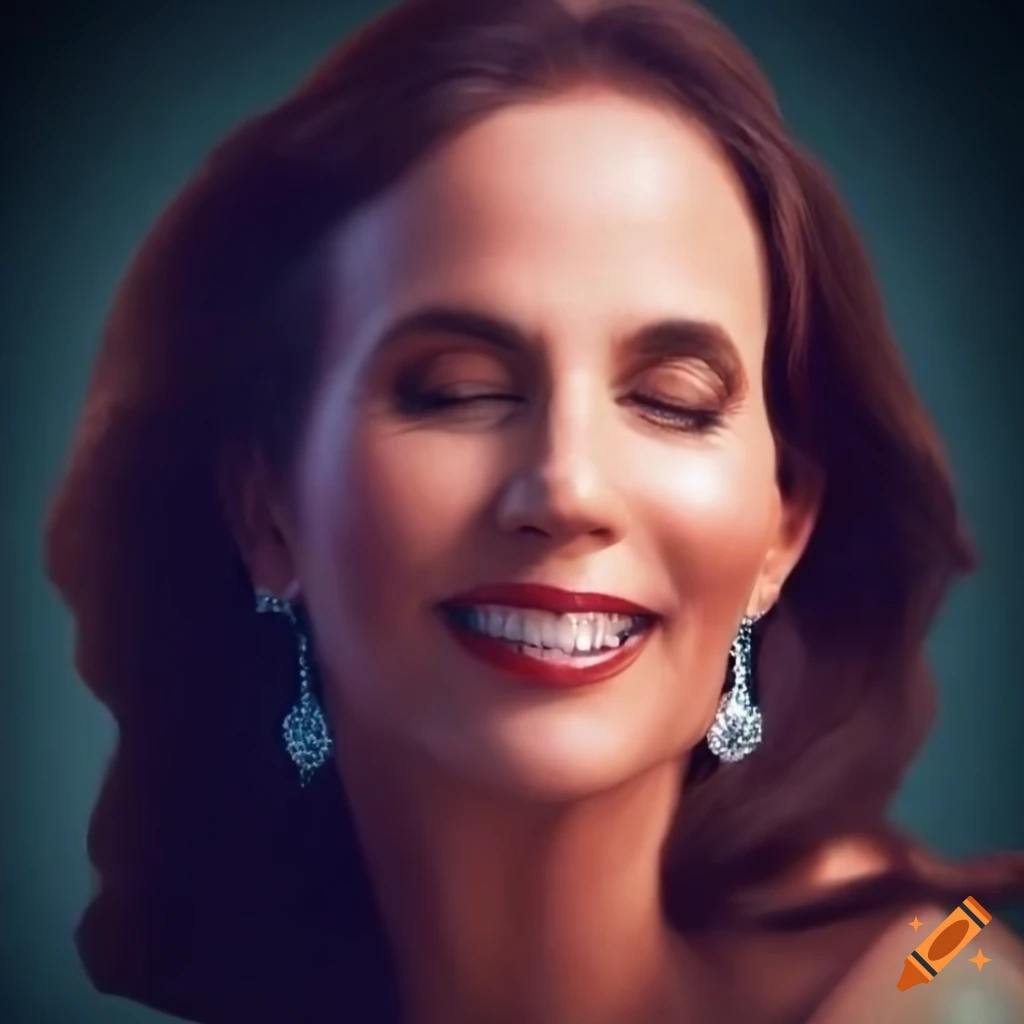 Alexis glick, closeup face, eyes closed, bright glamour portrait on Craiyon