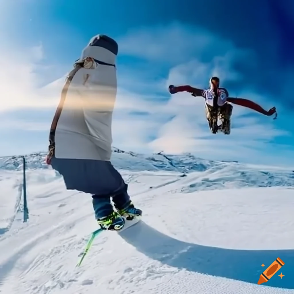 Skiier doing a cool jump on Craiyon