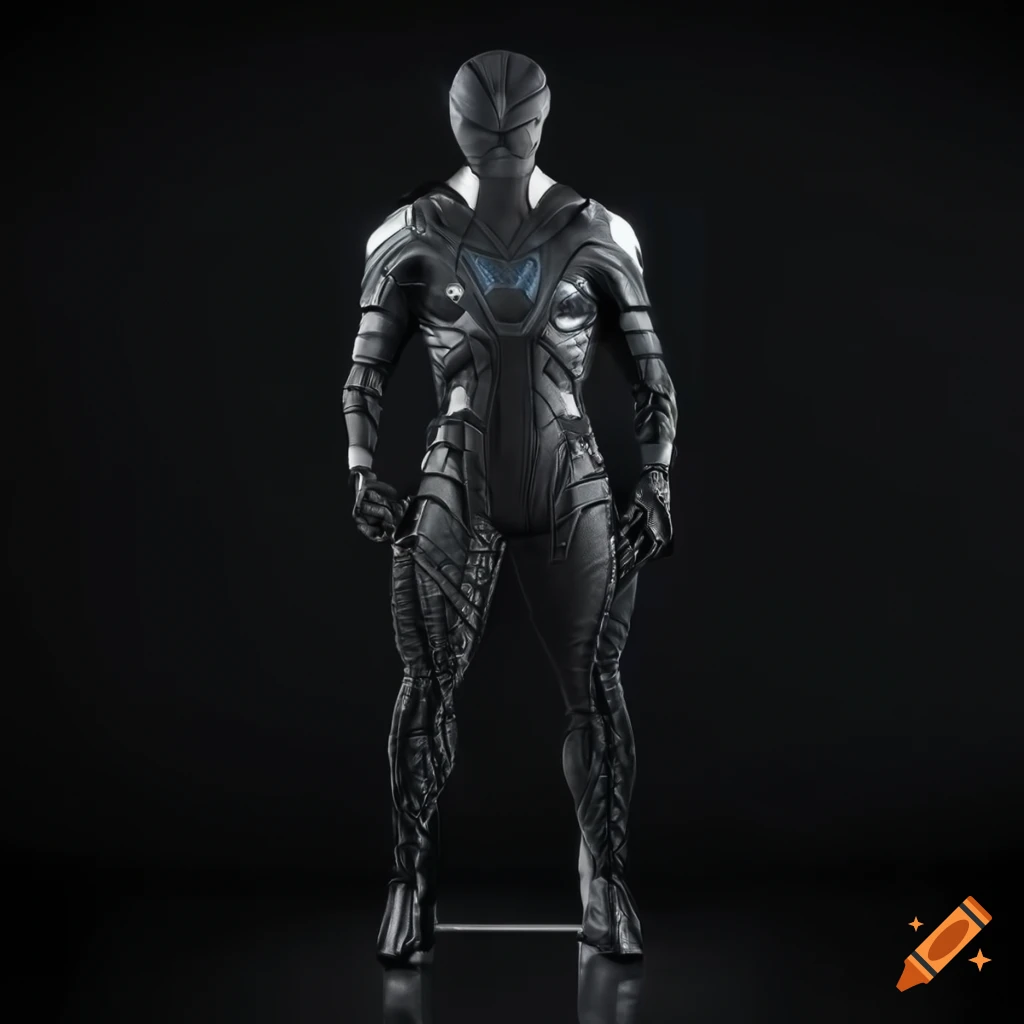 Black futuristic superhero suit