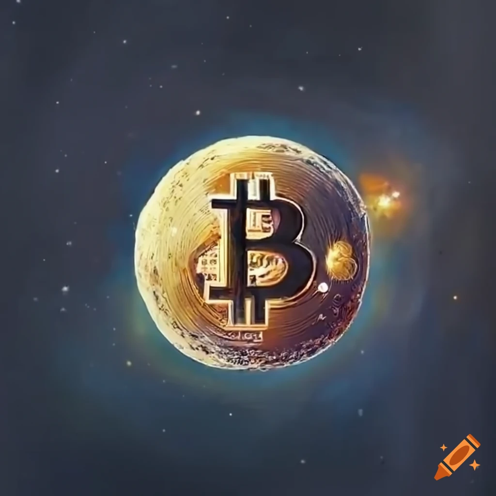 BITCOIN MOON IN SPACE 4K IMAGING on Craiyon