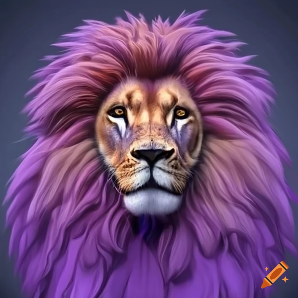 Lion in purple