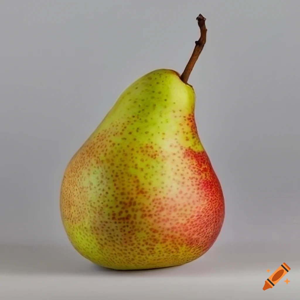 Pear on really bright white background