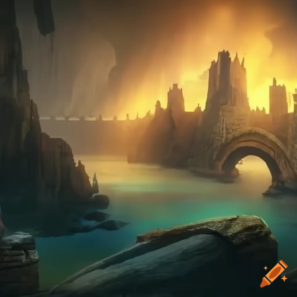 Ancient bridge, rainbow, epic on Craiyon