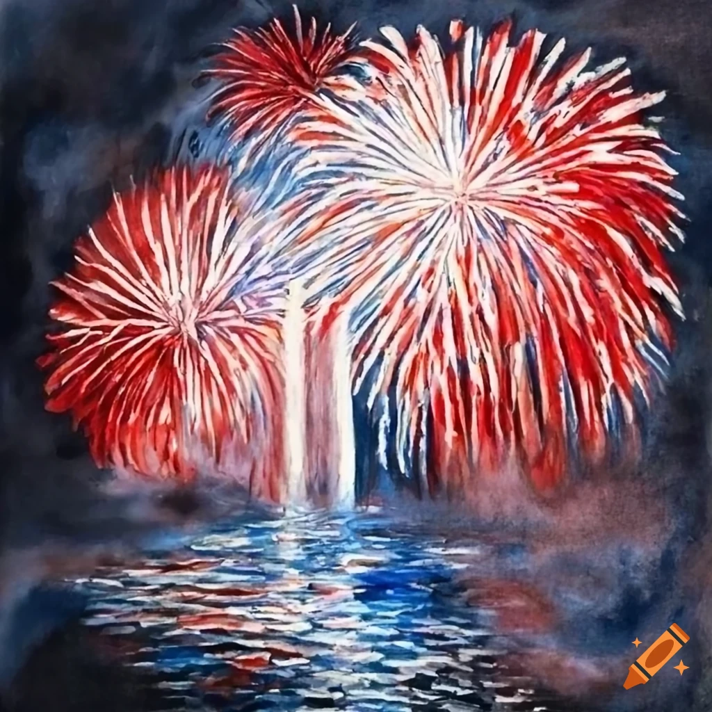 Real Red White And Blue Fireworks
