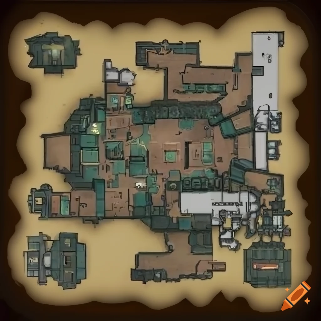 Top-down war-gaming map, science fiction on Craiyon