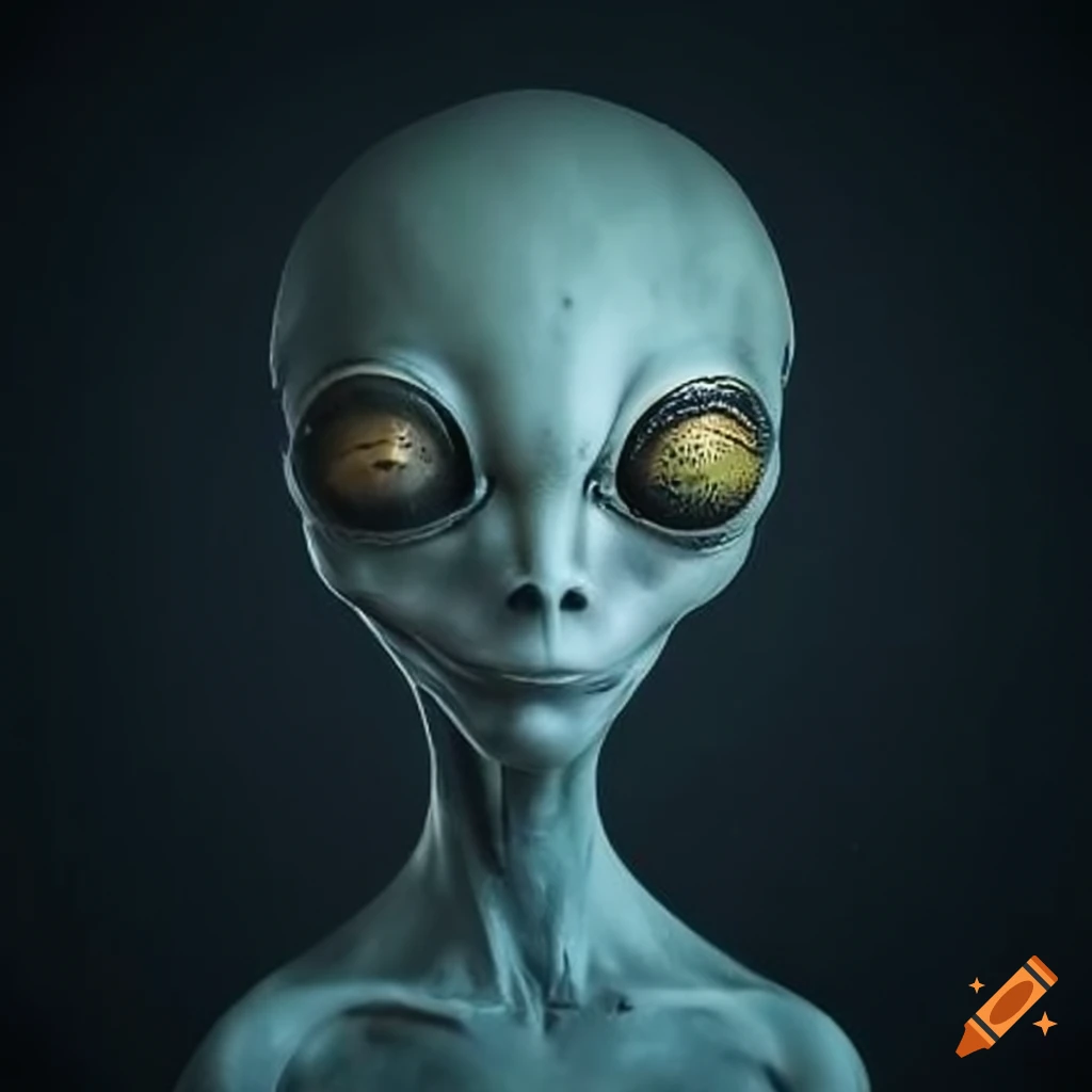 An alien with amphibian features