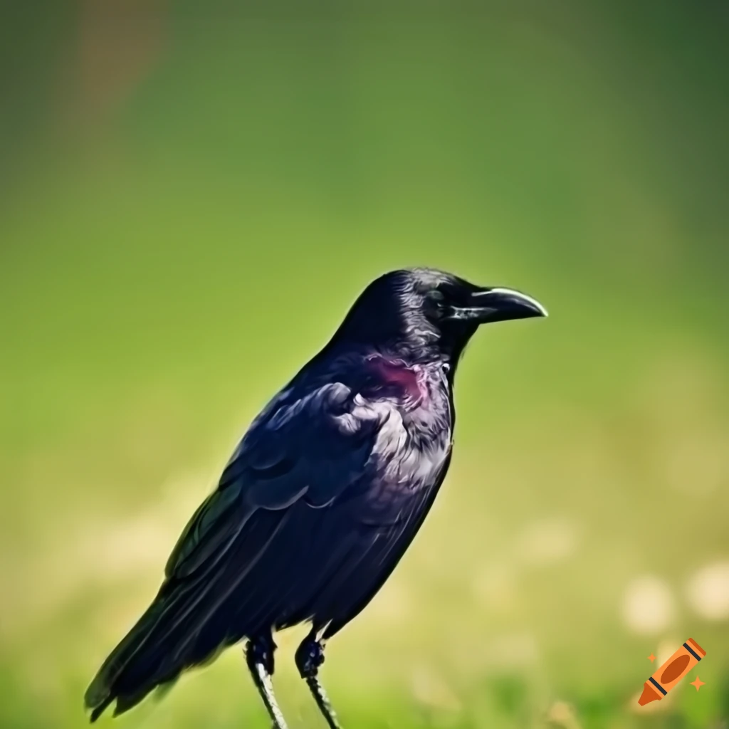 Crows in a meadow