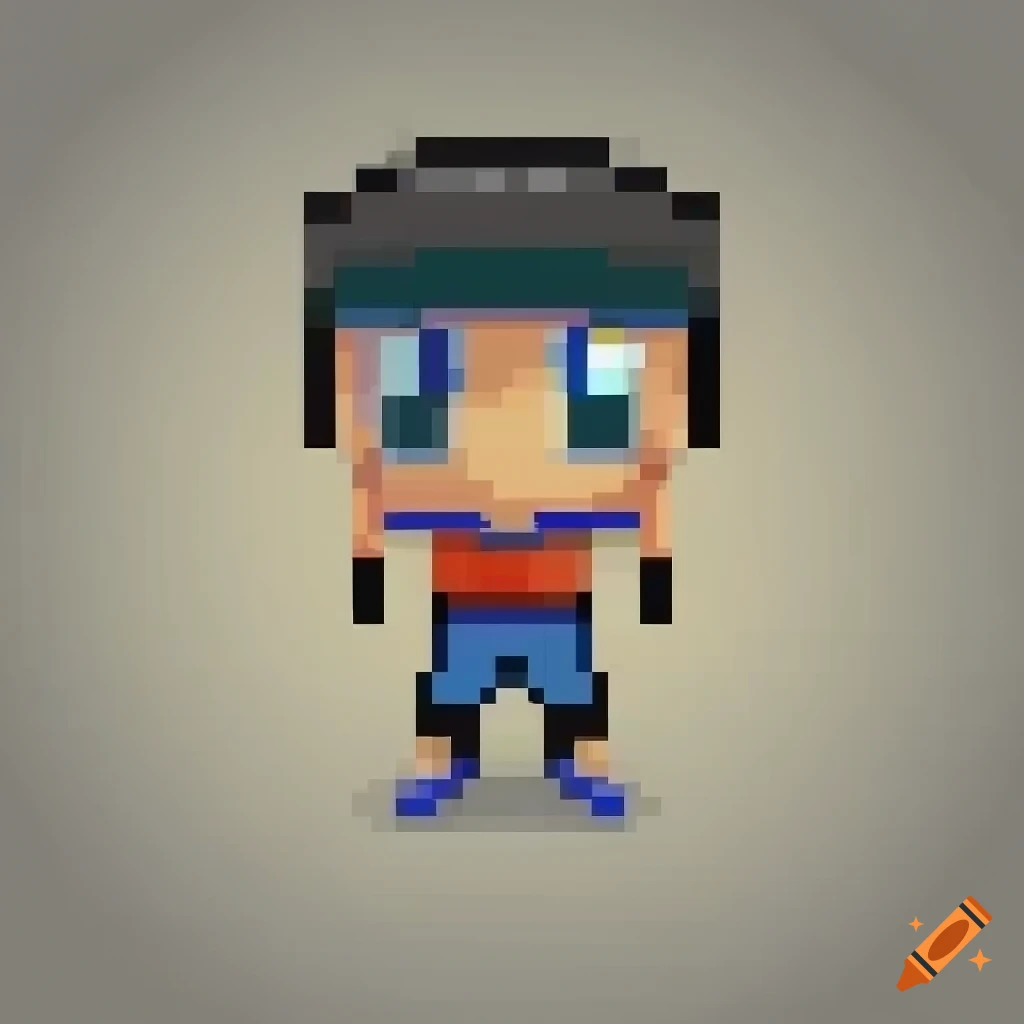 8-bit pixel volley ball player seen from the front