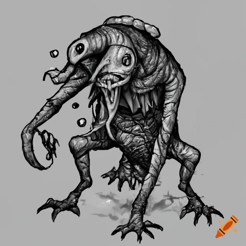 Dnd mimic, gray background, detailed, 4k on Craiyon