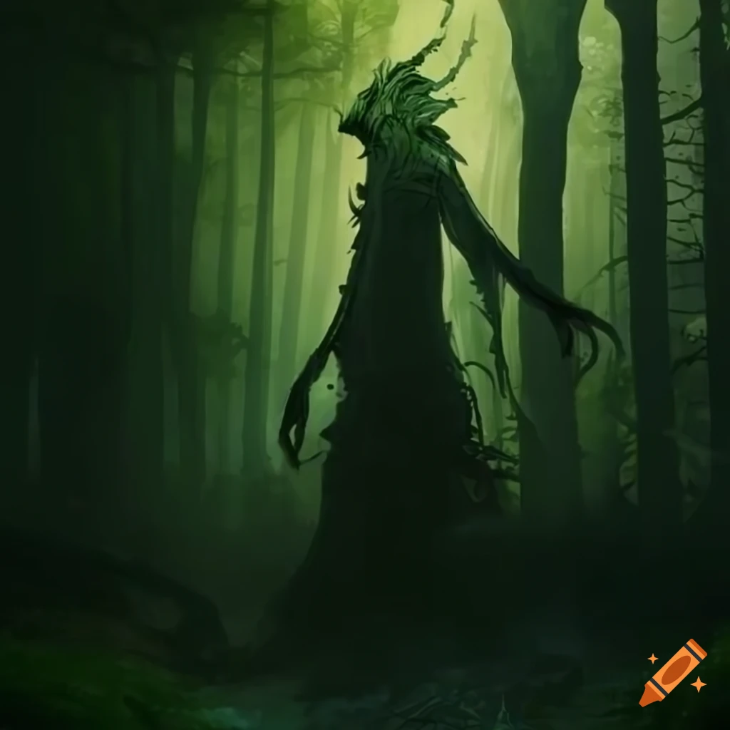 Mysterious forest spirit on Craiyon