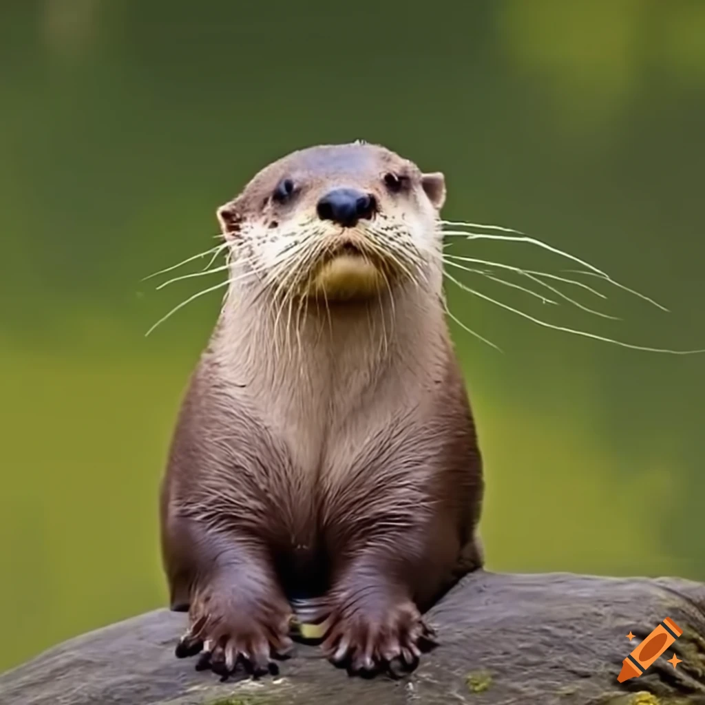 Otter laying on its back