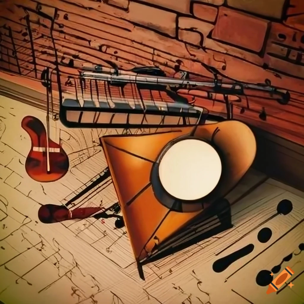 Music instrument on ground