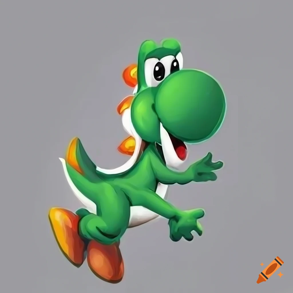 Vector image Yoshi cartoon art, kid friendly, professional art on Craiyon