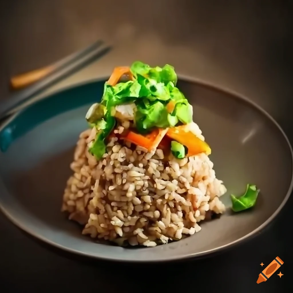 Brown rice and tofu salad cooked brown rice baked tofu mixed greens ...