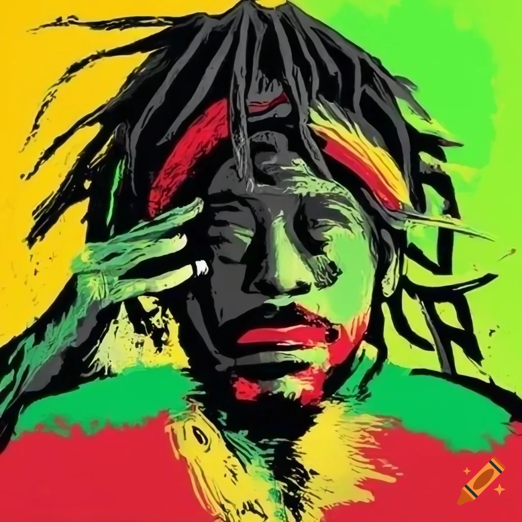 Slow dub reggae album cover, with the red, green and yellow colors on ...