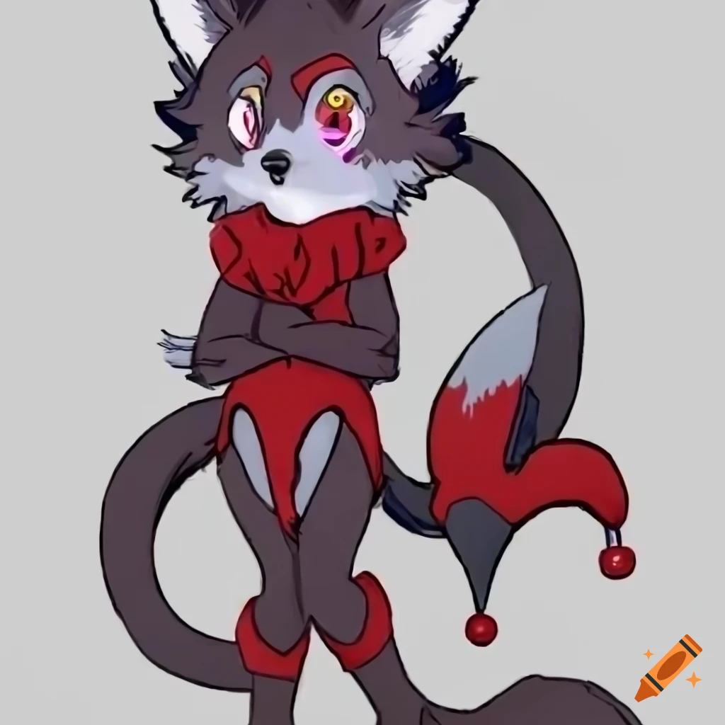 Kemono style wolf jester on Craiyon