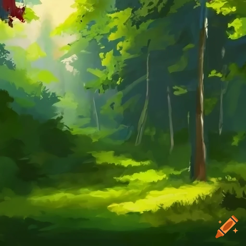 Forest battle background painterly