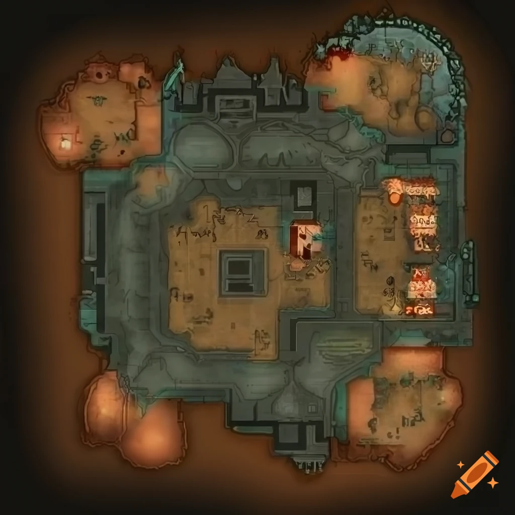 Top-down war-gaming map, fantasy or scifi on Craiyon