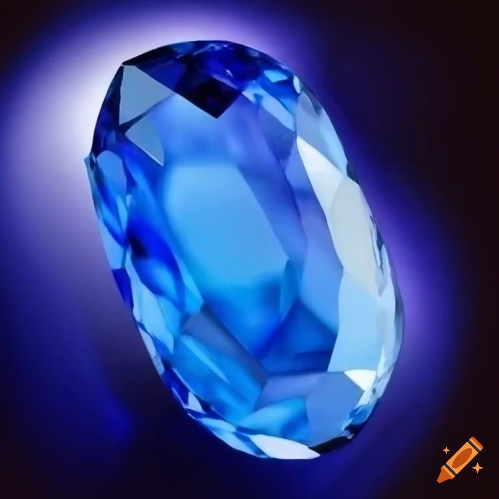 Sapphire gemstone, painting