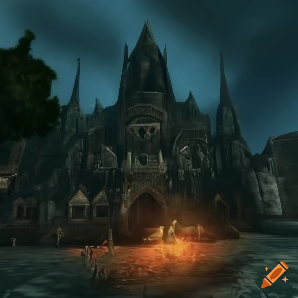 The city of chorrol from the game oblivion at noon