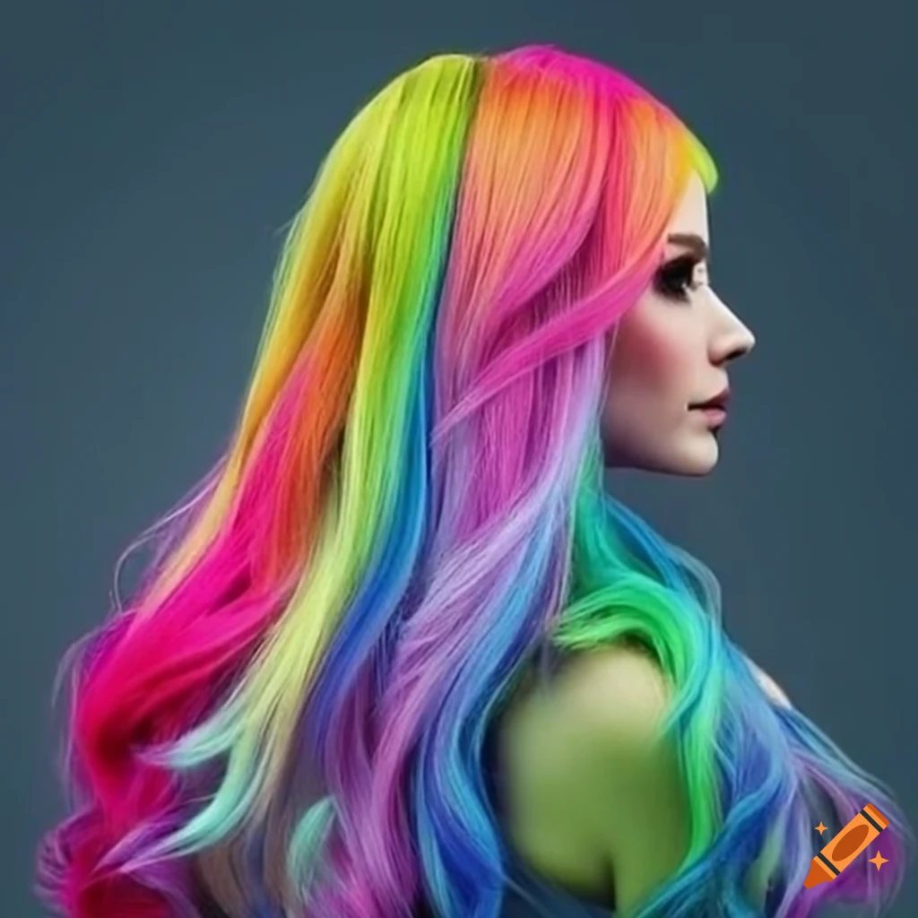 Hairstyle rainbow colors