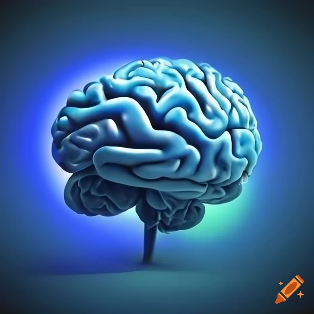 Brain in blue colors
