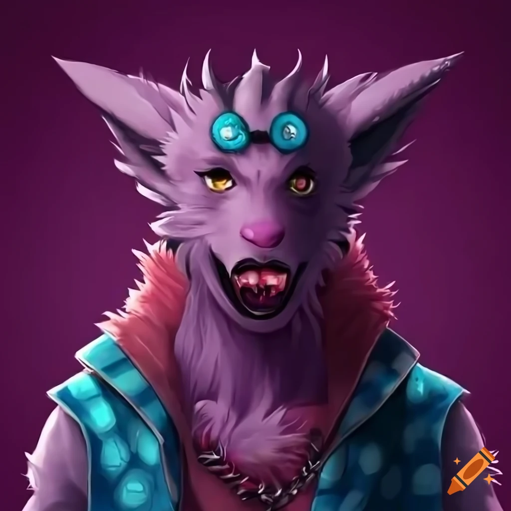 Furry monster with collar, ultra detailed, high definition, anime style ...