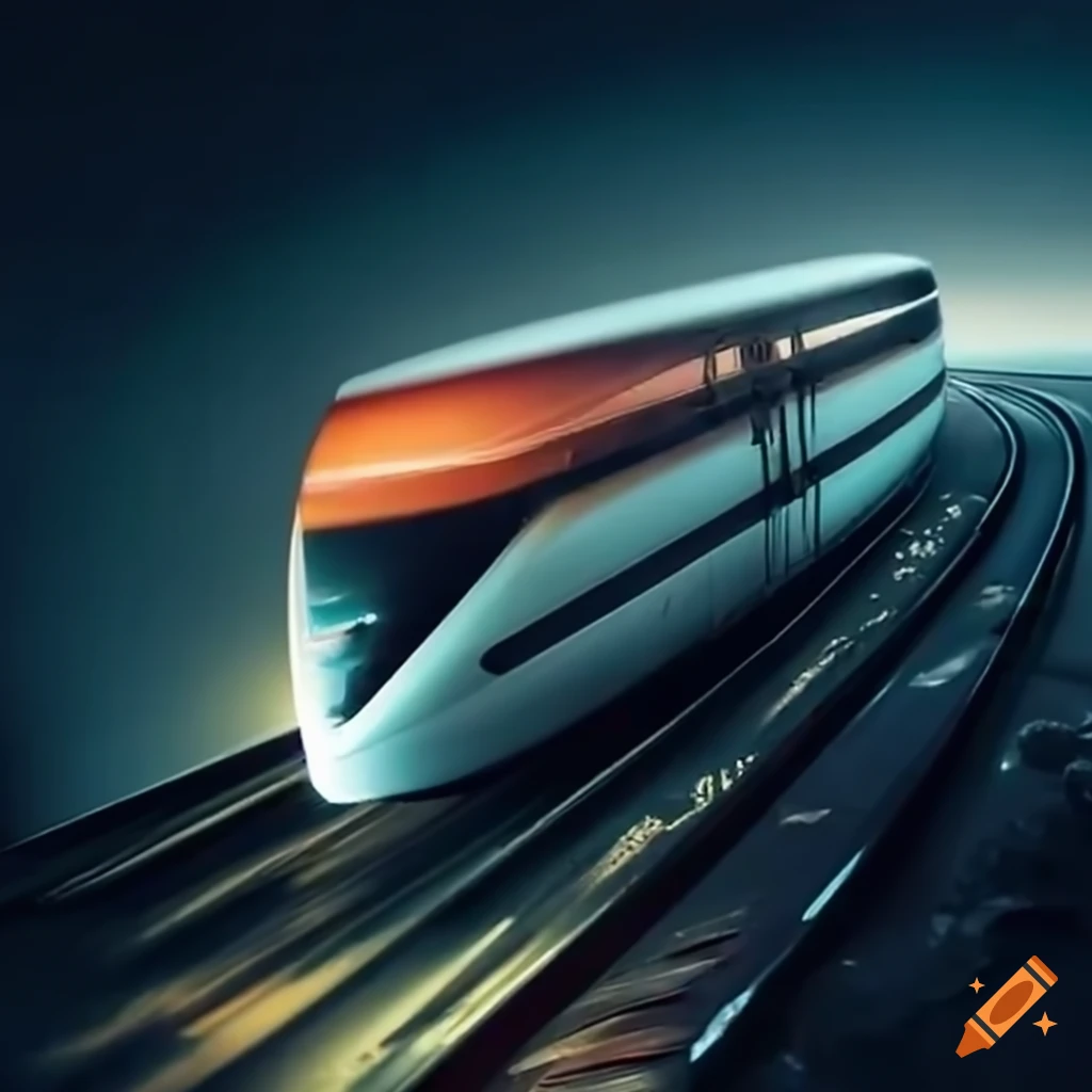 Magnetic levitation train hovering above the track