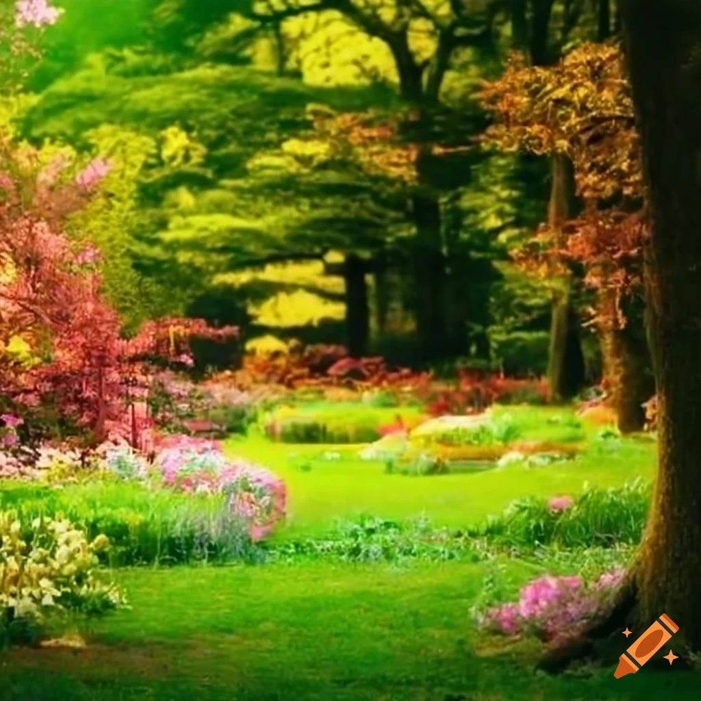 Sanctuary garden in spring on Craiyon