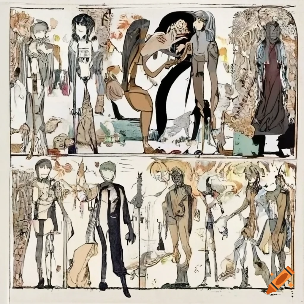 Human family tree to include archaic humans, transhumans, and posthumans all represented on Craiyon