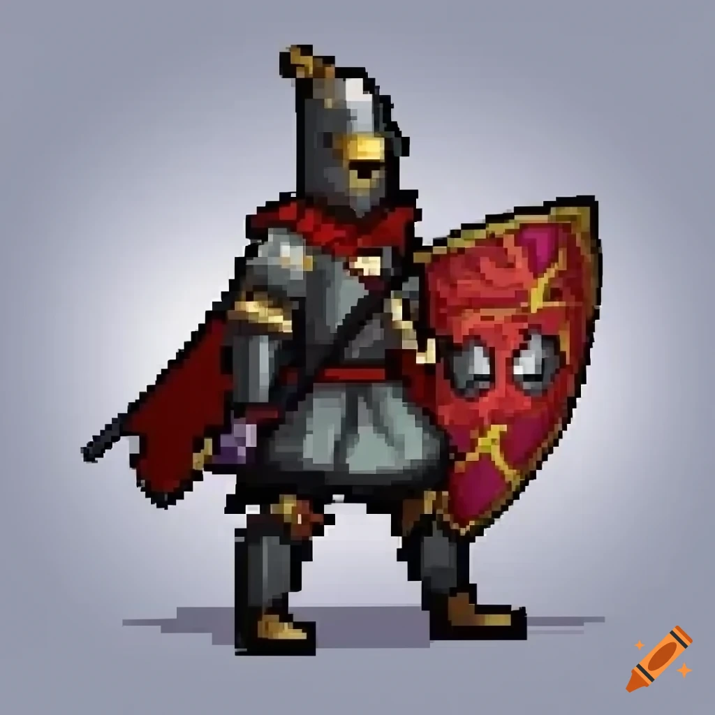 Holy roman empire soldier, battle stance facing right, gba pixel style