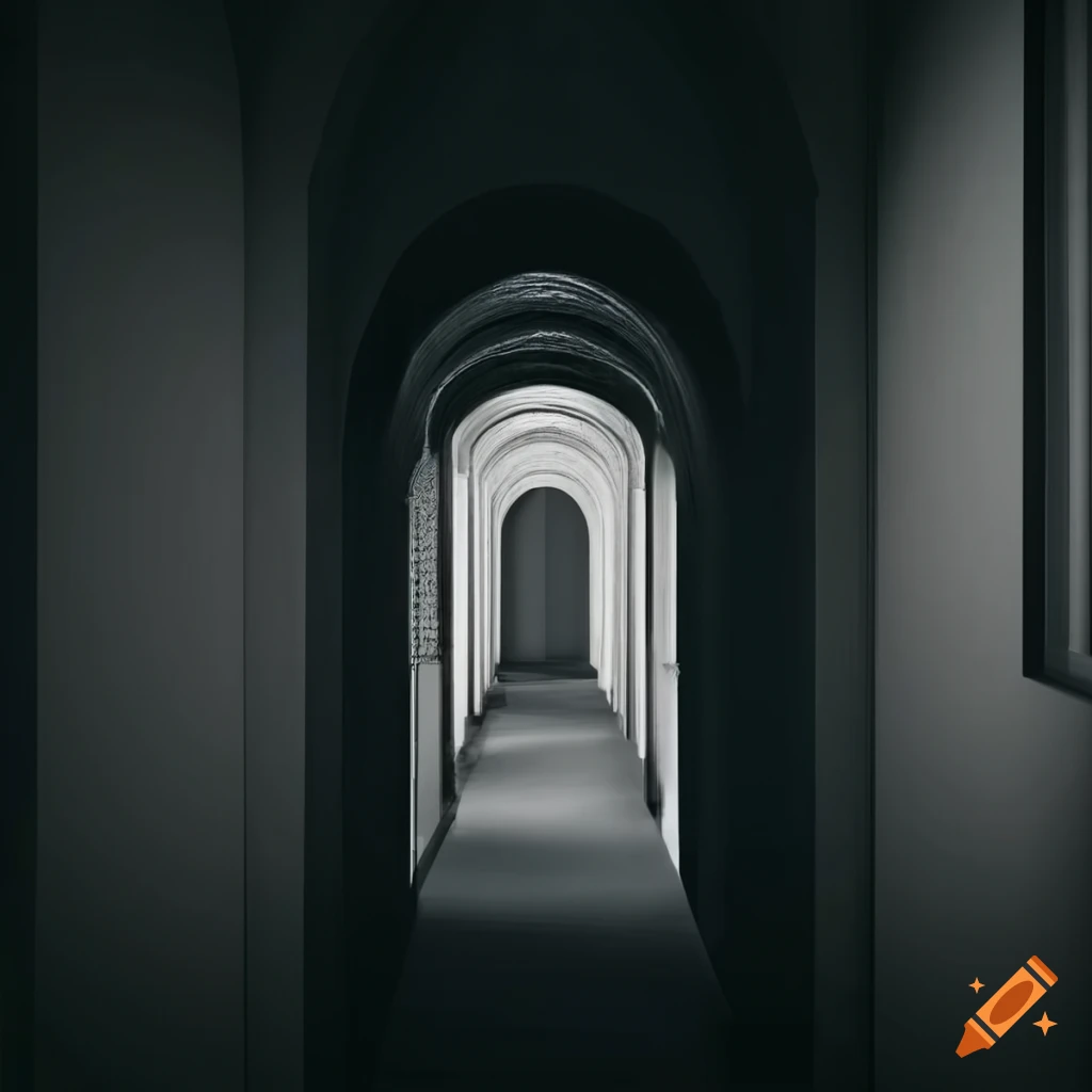 Create an image of an endless and beautiful corridor