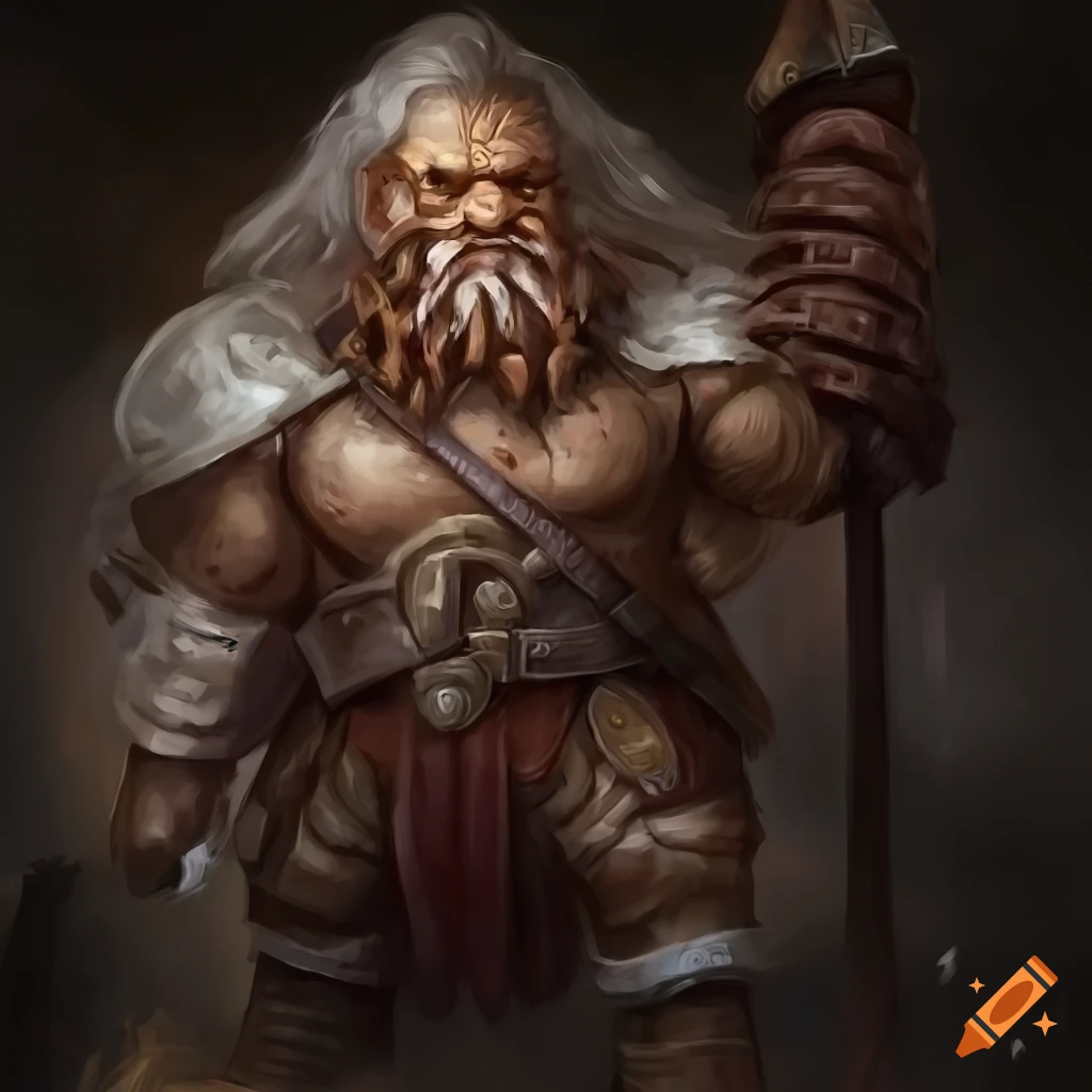 Reinaissance art, dwarf, axe, detailed, 4k