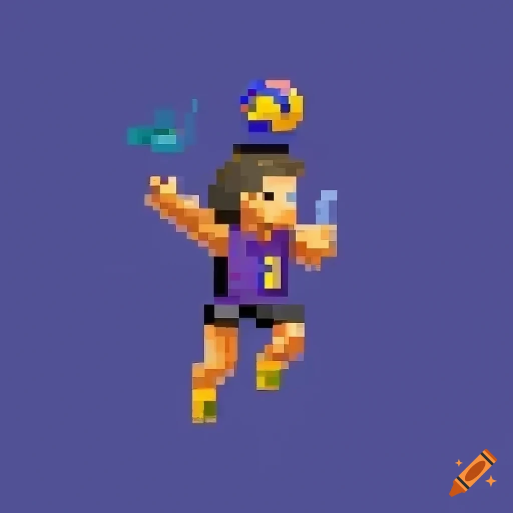 8-bit pixel volley ball player on Craiyon