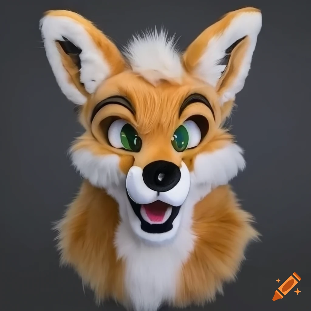 Fursuit head tan fox skyehigh studios