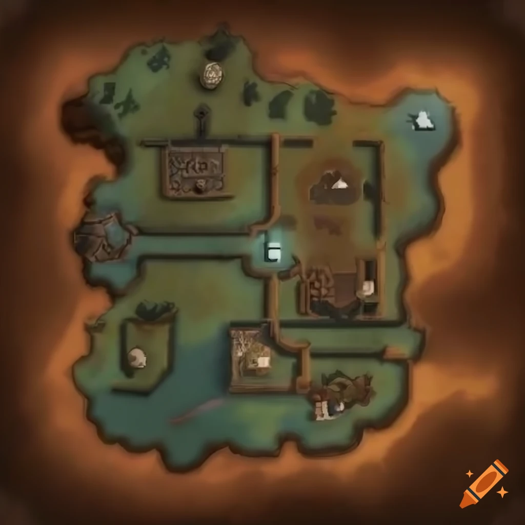 Top-down war-gaming map, persian