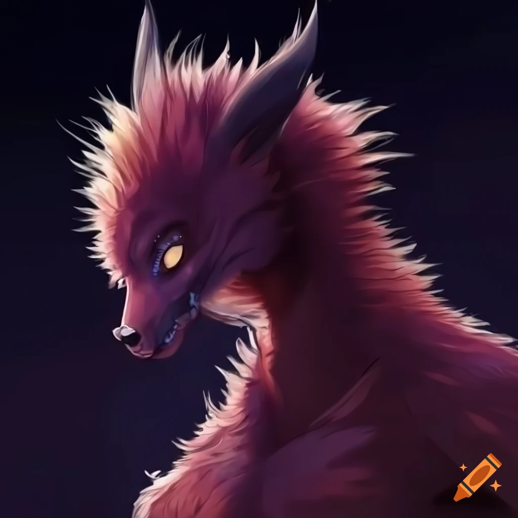 Furry monster with collar, ultra detailed, high definition, anime style