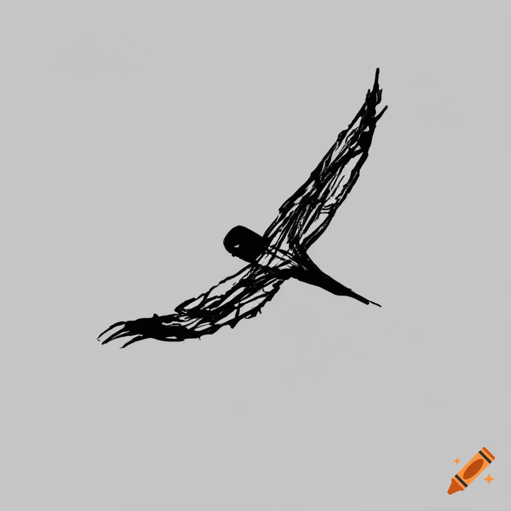 A visual representation of freedom with black lines only on a white ...