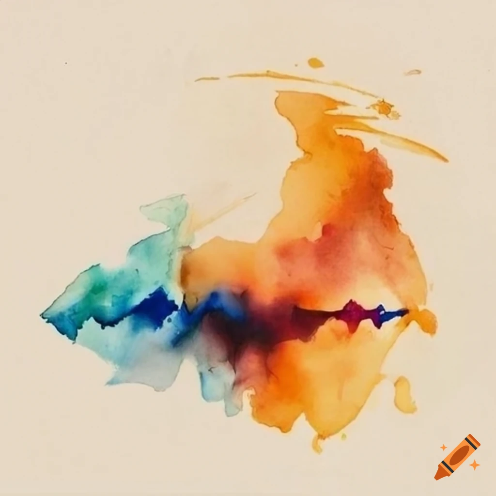 Watercolour painting of movement with arrows