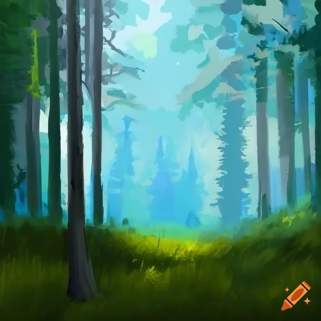 Forest battle background painterly on Craiyon
