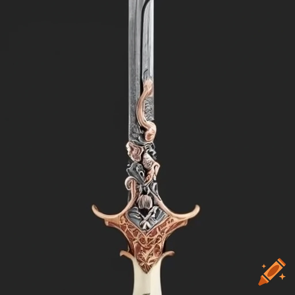 Fantasy sword with unique design featuring tentacle-like embellishments ...