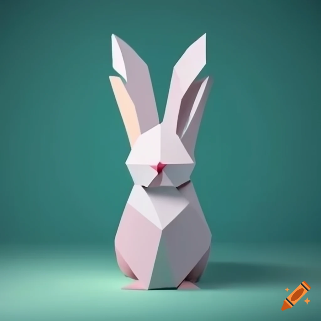 Rabbit made of geometric shapes on Craiyon