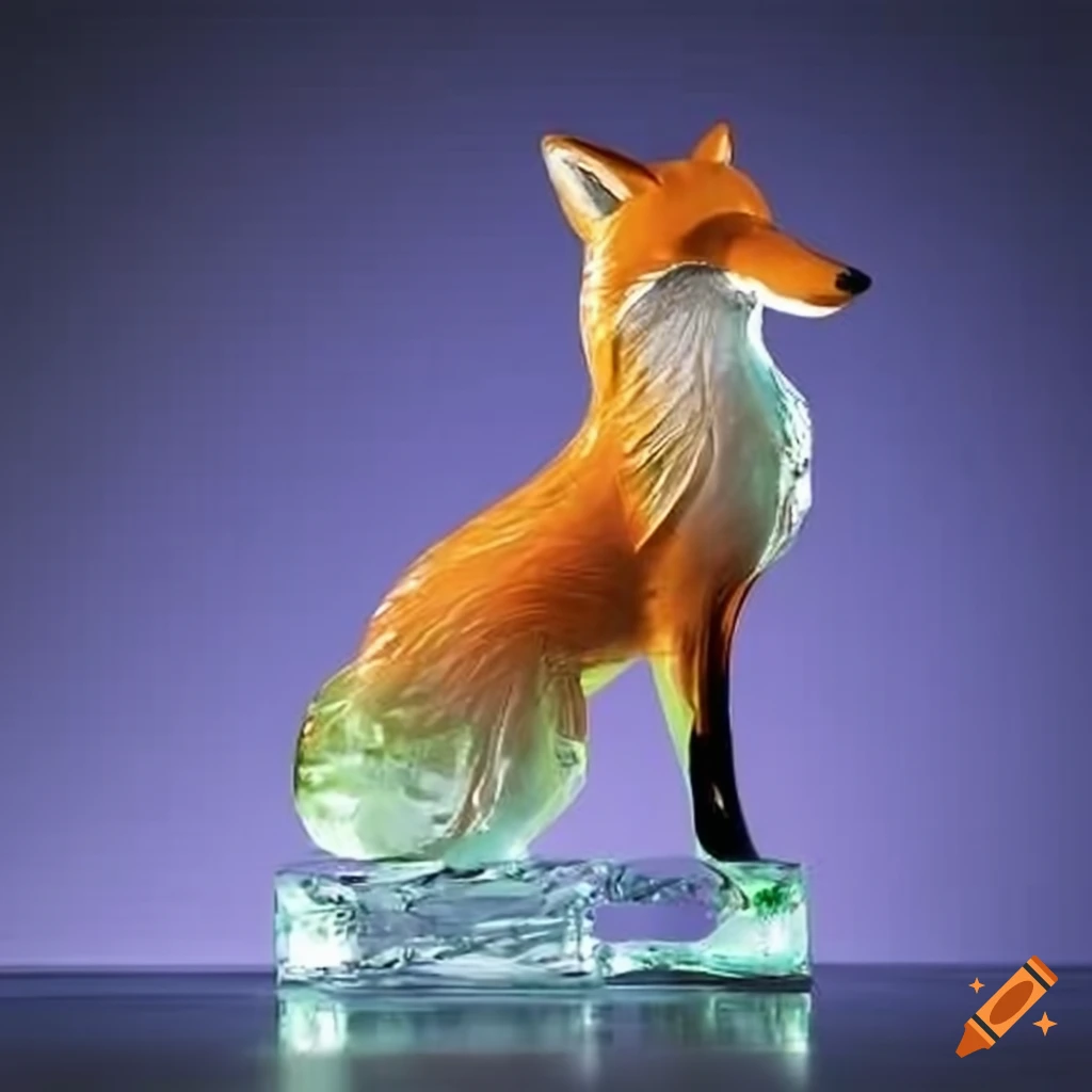 Fox ice sculpture on Craiyon