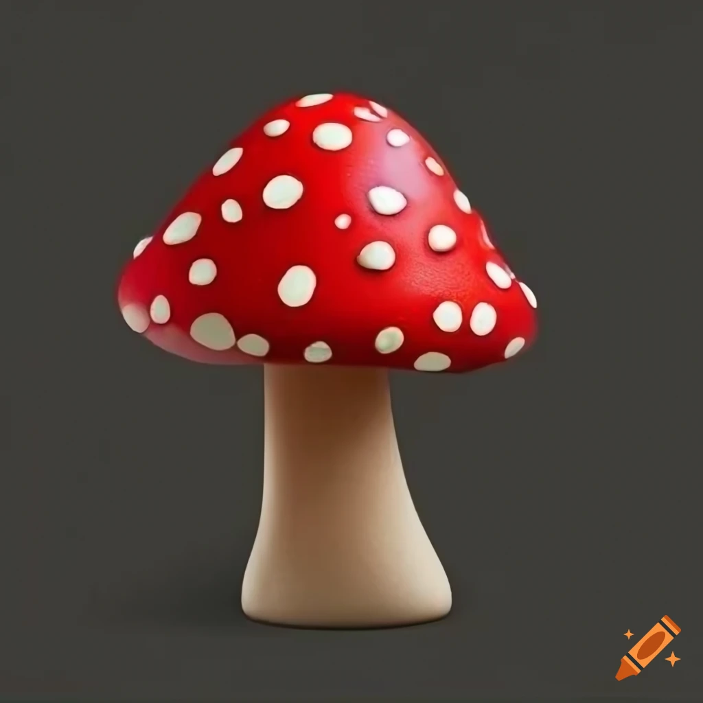 Red mushroom on solid background