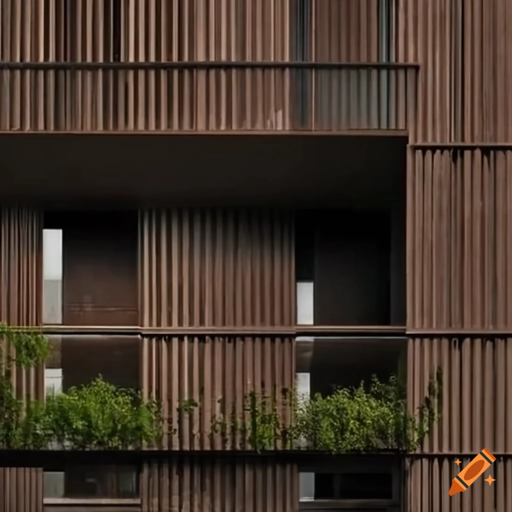 David chipperfield, weathered steel vertical fin, strong shadows ...