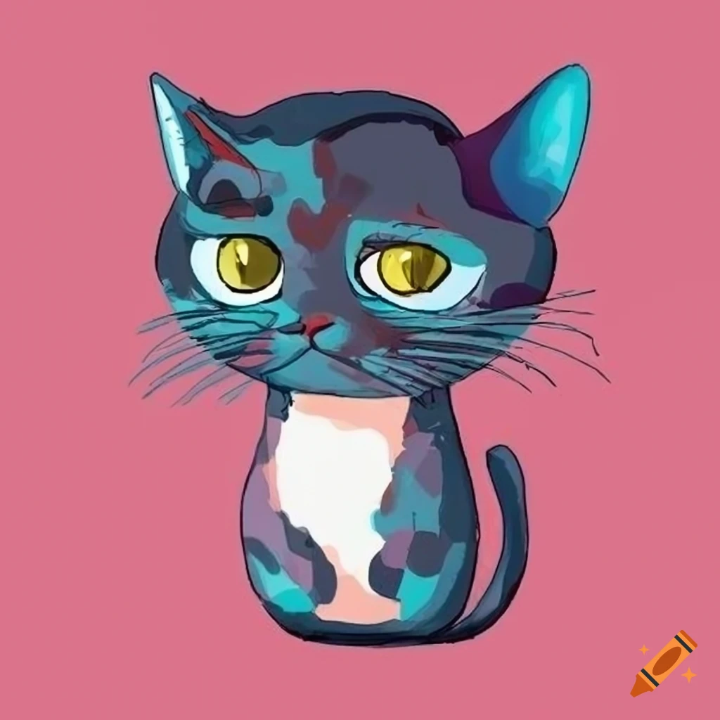 Poorly drawn cat in microsoft paint on Craiyon