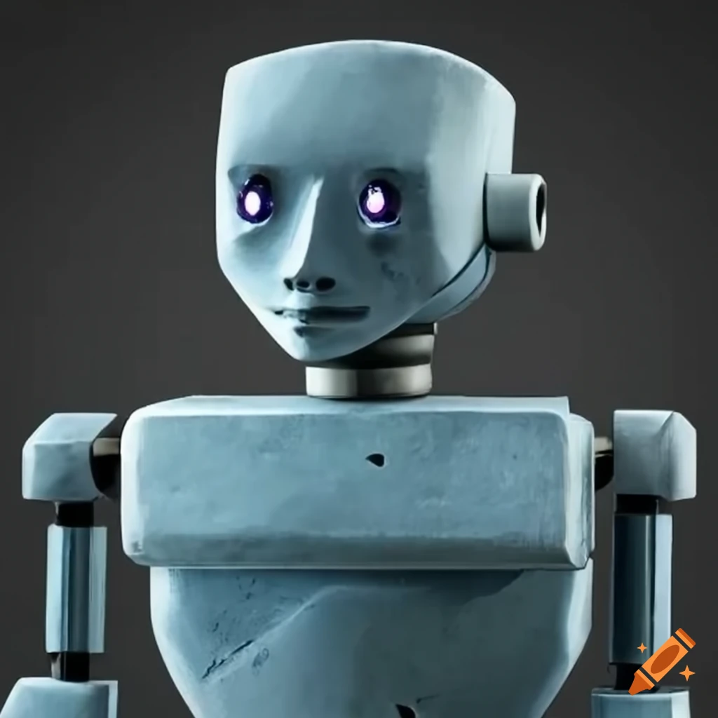 A strict, stern, stoic robot made of stone named, "m0535"