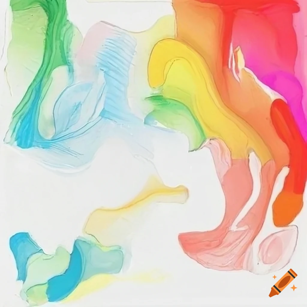 Abstract art painted in white paper with different colors on Craiyon